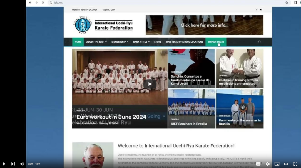 New Forms Area for IUKF Shihan and Dojo Administrators - IUKF